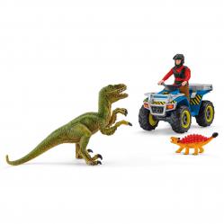 quad escape from velociraptor playset - schleich dinosaurs - 41466