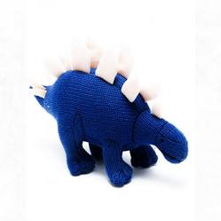 Best Years Knitted Blue Stegosaurus Dinosaur Baby Rattle, Suitable from ...