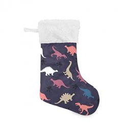 Set of 2 Dinosaur Silhouette Christmas Stockings