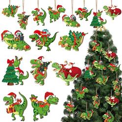 40 Cute Santa and Dinosaur Christmas Tree Decorations