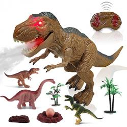 remote control t-rex with walk & spray function
