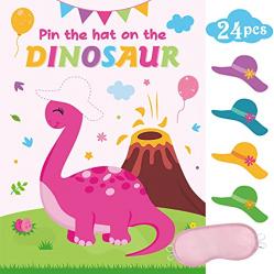 pin the hat on the dinosaur game for up to 24 players