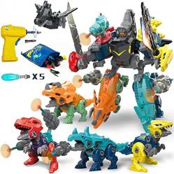 take apart transforming dinosaur toys with electronic drill and arrow ...