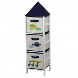kids storage tower - dinosaurs